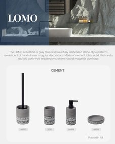 Erga LOMO, toaletní WC kartáč na postavení, betonová šedá-černá matná, ERG-08397