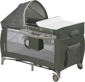 LIONELO Postýlka cestovní Sven Plus Beige Olive / od 0 do 3 let / do 1