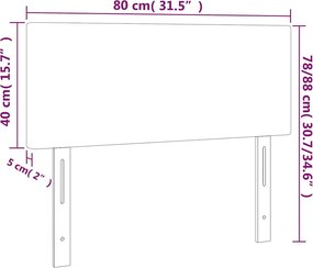 Čelo postele s LED černé 80 x 5 x 78/88 cm textil 3121308