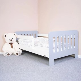 Dětská postel se zábranou New Baby ERIK 160x80 cm bílo-šedá Barva: Šedá