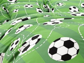 Polybavlněné povlečení FOOTBALL TIME POLY zelené Rozměr povlečení: 70 x 90 cm | 140 x 200 cm