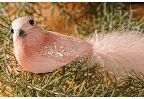 Paramit Vánoční ozdoba Ptáček na klipu 11 cm růžový