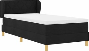 Postel s boxspringem s čelo Černá 90 x 200 cm textil 3340257