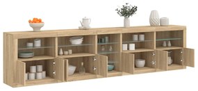 Příborník s LED osvětlením dub sonoma 283 x 37 x 67 cm 3209025
