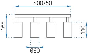 Toolight Stropní / nástěnné bodové svítidlo APP940-4C