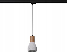 Třífázová závěsná betonová lampa Qubic MYL.00427 šedá dřevěná
