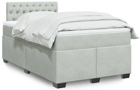 Box spring postel s matrací světle šedá 120x190 cm samet 3288564