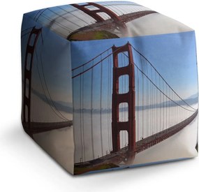 Sablio Taburet Cube Golden Gate v mlze - 60x60x60 cm