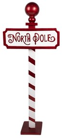 Vánoční dekorace cedule na noze North Pole - 46*18*110 cm