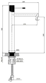 Cersanit S951-599 - Umyvadlová baterie ZEN 32,2 cm černá