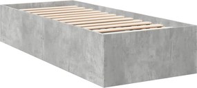 Rám postele betonově šedý 100 x 200 cm kompozitní dřevo 3281052