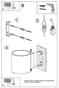 Betonové nástěnné svítidlo Sollux Roda