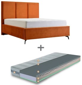 Čalouněná postel s matrací CESTO 160 - oranžová