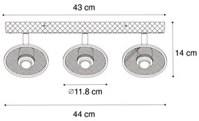 Průmyslové stropní bodové svítidlo černé se dřevem 3-světlo - Jasmine