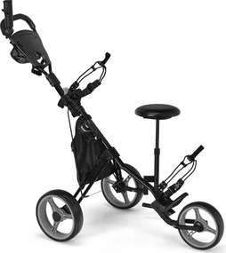 Costway 3 Golfový vozík s koly vyrobený z hliníku s držákem na deštník