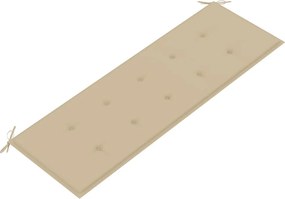 Lavice Batavia s béžovou poduškou 150 cm masivní teakové dřevo 3100829
