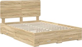 Rám postele s čelo Sonoma dub 140 x 190 cm Kompozitní dřevo 3412785