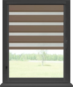 Dekodum Roleta den a noc v antracitové kazetě zatemňovací, barva látky Tmavě béžová Šířka (cm): 43, Výška (cm): Standardní (do 150 cm), Strana mechanismu: Práva