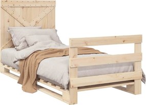 Rám postele s čelem 90 x 200 cm masivní borové dřevo 3281574