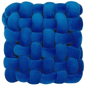 Dekorativní polštář uzel 30 x 30 cm modrý SIRALI Beliani