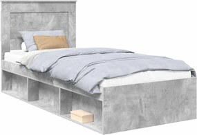 Rám postele Betonově šedá 75 x 190 cm Masivní borové dřevo 3410147