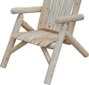 Outsunny Adirondack zahradní židle zahradní křeslo dřevěná židle s vysokým opěradlem a područkami jedlové dřevo přírodní 83 x 68 x 101 cm | Aosom