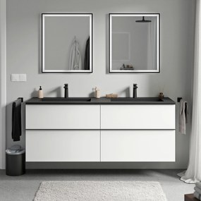 Koupelnová skříňka LAVOA 160 cm s umyvadlem z minerálního odlitku BRUXELLES - možnost volby barvy