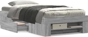 Rám postele šedý sonoma 90 x 200 cm kompozitní dřevo 3295497