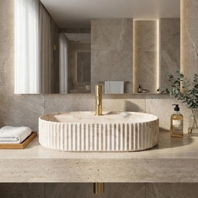 Rea Marcela Saturn, umyvadlo na desku 600×370×135 mm, béžová matná, REA-U3519