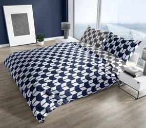 Bavlněné ložní prádlo 160x200 Pure 07 geometry navy grey Faro