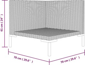 Zahradní pohovka s poduškami polokulatý polyratan 318601