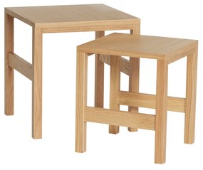 Hübsch Set dvou odkládacích stolků PUZZLE světlý 881406