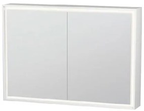 Duravit L-Cube - Zrcadlová skříňka s LED osvětlením, 700x1000x155 mm, 2 dvířka, bílá LC7552000001000