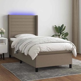 Box spring postel s matrací a LED taupe 90x190 cm textil 3138361