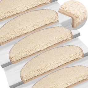 Schodové rohože 10 ks 65 x 21 x 4 cm krémové, půlkulaté, velké 149807