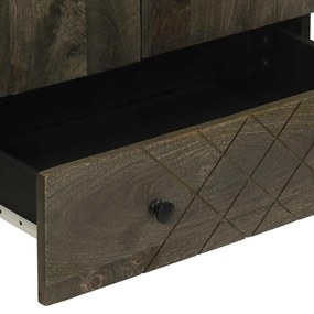 Skříň Highboard Černá 60X33X100 Cm Masivní Mangovníkové Dřevo