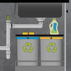 Sink Quality Crypton 55, kuchyňský granitový dřez 460x375x205 mm + zlatý sifon, bílá, SKQ-CRY.W.1KBO.55.XG