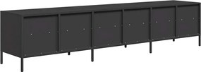 TV skříňka černá 202x39x43,5 cm ocel válcovaná za studena 3307149