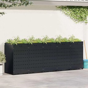 Úložný box na 5 popelnic Černá 340 x 77,5 x 121,5 cm 3394741
