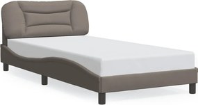 Rám postele s LED bez matrace Hvar Taupe 100x200 cm Látka 3213687