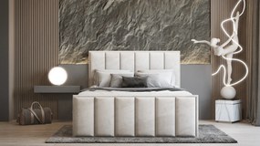 SFAB Kontinentální čalouněná postel VERONA (180x200 cm) Látka Velutto: Černá (Velutto 20)
