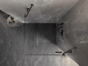 Mexen Lunar, výklopný sprchový kout pravý 100 x 100 cm, 8mm čiré sklo, profil grafit broušený, 834-100-100-66-00-P