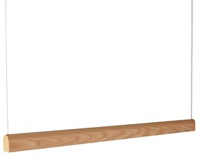 Lineární závěsné svítidlo ze dřeva Curve Dekor: Dubové dřevo / Zlatá, Délka: 1340 mm, Teplota chromatičnosti / Stmívání: 4000 Kelvinů / Stmívatelné…