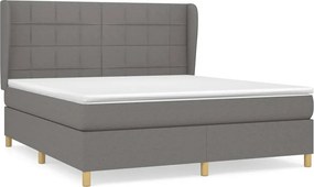 Box spring postel s matrací tmavě šedá 160x200 cm textil 3128534