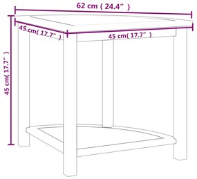 Odkládací stolek do koupelny 45x45x45 cm masivní teakové dřevo - Default Title