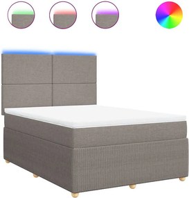 Box spring postel s matrací taupe 140x200 cm textil 3294376