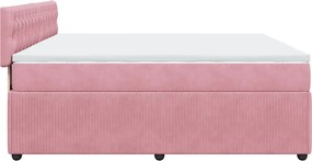 Box spring postel s matrací růžová 180x200 cm samet 3290117