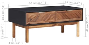 Konferenční stolek 90 x 50 x 40 cm masivní akáciové dřevo a MDF - Default Title