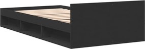 Rám postele se zásuvkou černý 90 x 190 cm kompozitní dřevo 3280784