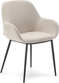 Krémové čalouněné jídelní křeslo Konna – Kave Home
